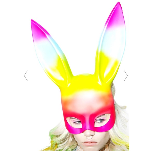 rave | Accessories | Easter Bunny Mask Rave Edm Party Rainbow Festival ...